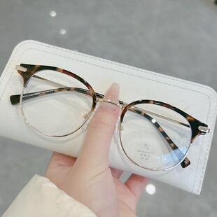 M2516新款圆框眉毛架时尚网红同款日常甜美素颜学生百搭近视眼镜-阿里巴巴