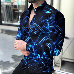 Three-dimensional Graphic Shirts Men Fashion Shirt Long Slee-阿里巴巴