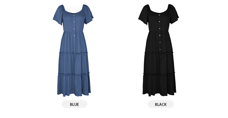 Round Neck Solid Color Casual Maxi Dress
