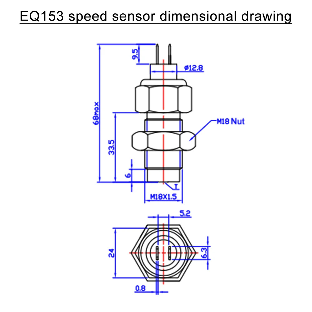 EQ153 DCEC M18*1.5* 34mm柴油发动机转速传感器发电机磁性传感器-阿里巴巴