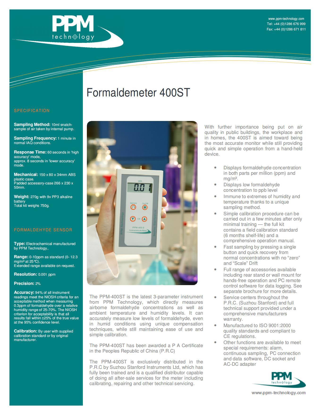 英国PPM 甲醛检测仪 Formaldemeter 400ST-阿里巴巴