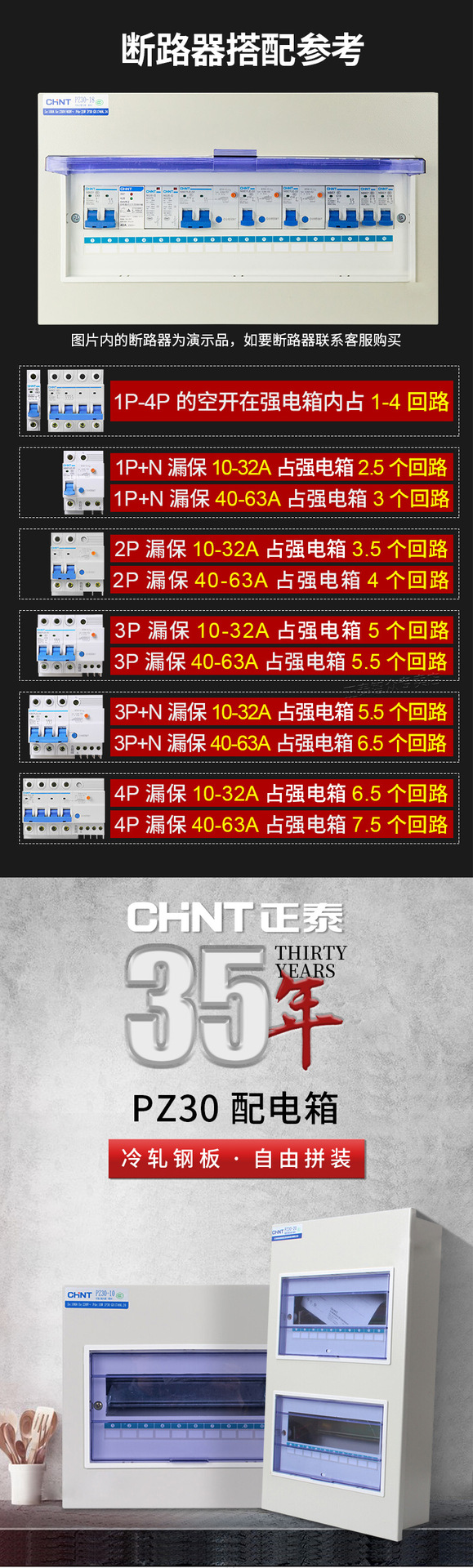 正泰配电箱PZ30家用空开漏电盒明装暗装室内空气开关断路器安装盒-阿里巴巴