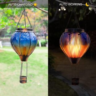 Hot Air Balloon Solar Lantern亚马逊新品热气球太阳能灯 玻璃款-阿里巴巴