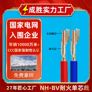 国标电线 厂家阻燃耐火单芯NH-BV2.5/4平方家用工程硬芯铜芯电线-阿里巴巴