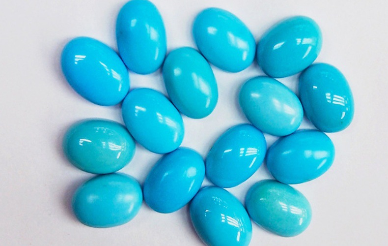 天然绿松石戒面 美国睡美人松石平底蛋面椭圆形工厂直销裸石珠宝-阿里巴巴