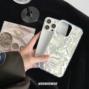 WOOWOOWOO小众ins甜酷少女镭射水波纹波点手机壳适用苹果14ipho16-阿里巴巴