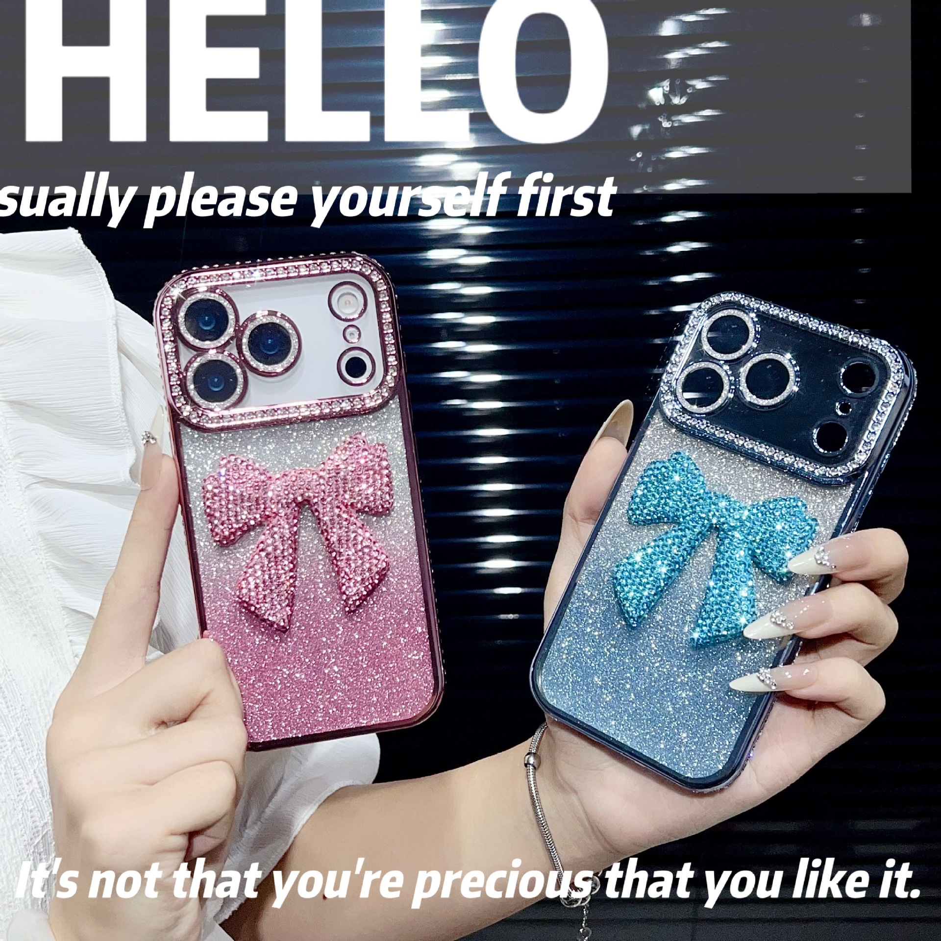 适用立体蝴蝶结苹果17promax手机壳电镀护镜iPhone16女潮款15全包-阿里巴巴