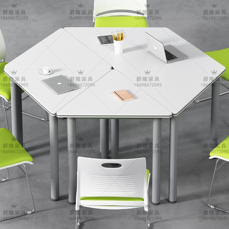 创客教室桌椅移动组合三角形会议桌团辅桌椅实验六角拼接桌六边形-阿里巴巴