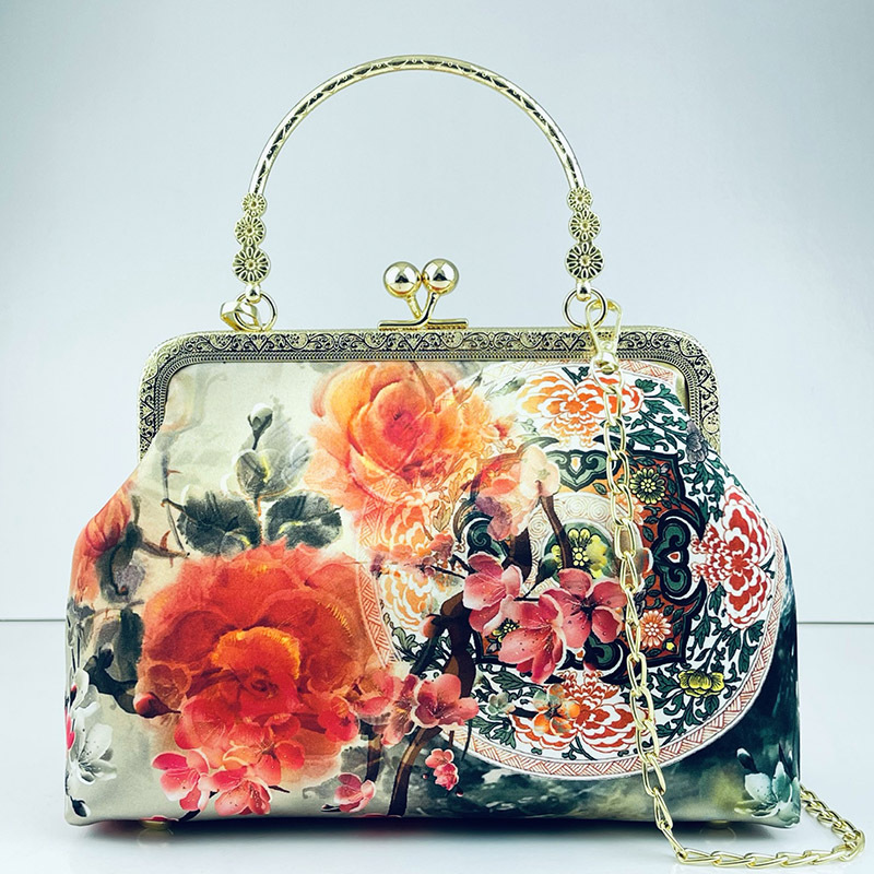 New Chinese cheongsam bag printed female bag restoring ancient ways is ...