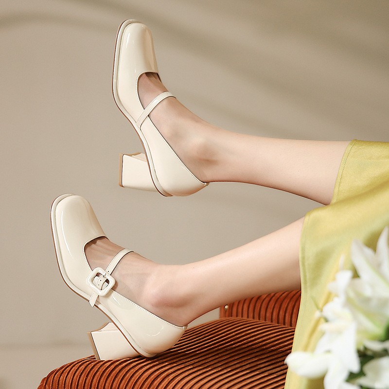 CHIKO Bjorg Square Toe Block Heels Mary Jane Shoes