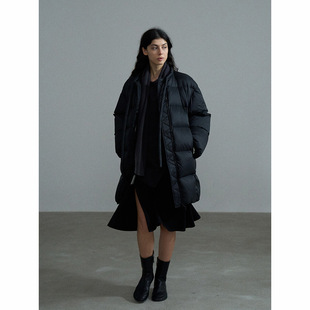 【识几】400T超轻系列圆领实穿保暖中长新国标羽绒服外套女M7756-阿里巴巴