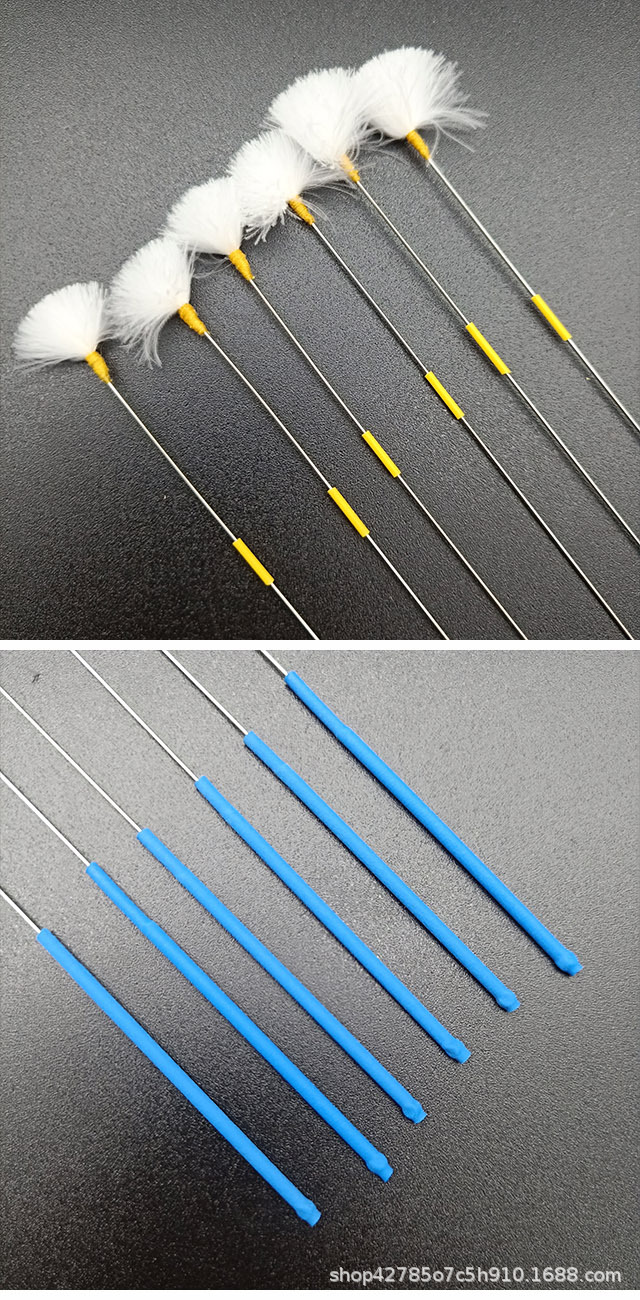 Explosions ear picking tool with ring silver needle goose feather stick ...