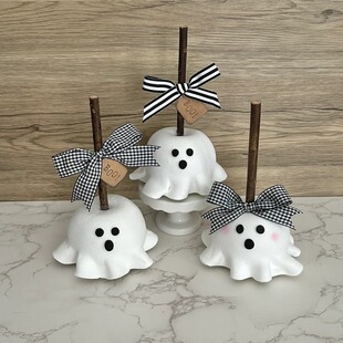 RZP 有趣的Halloween ghost apple万圣节鬼苹果装饰摆件-阿里巴巴