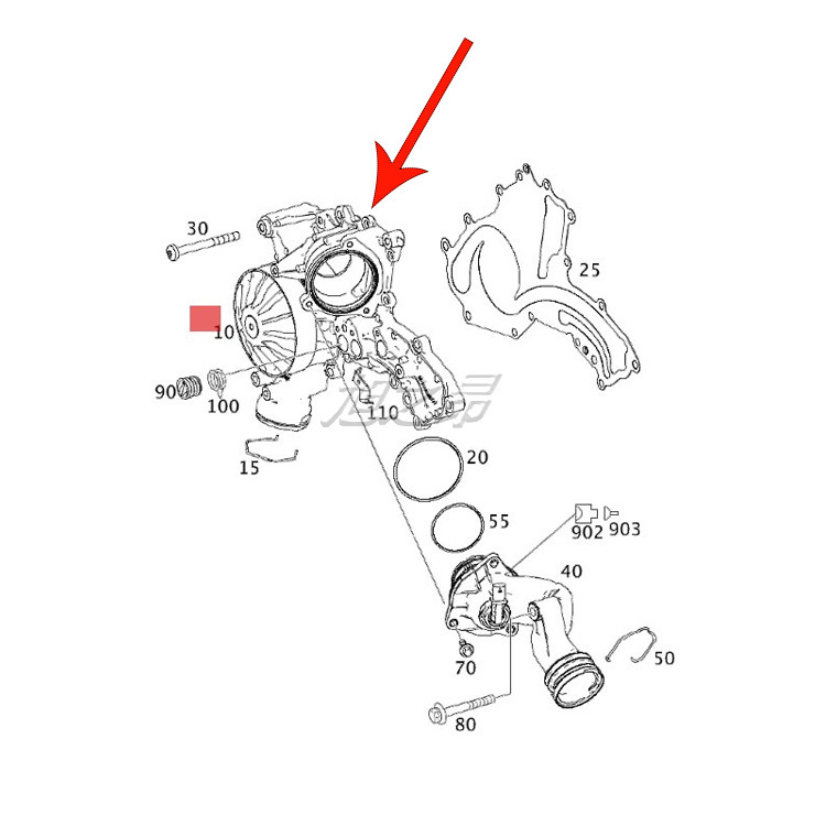 适用于奔驰S级E级M级GL级S500巴博斯冷却液水泵总成OE 2782001201-阿里巴巴