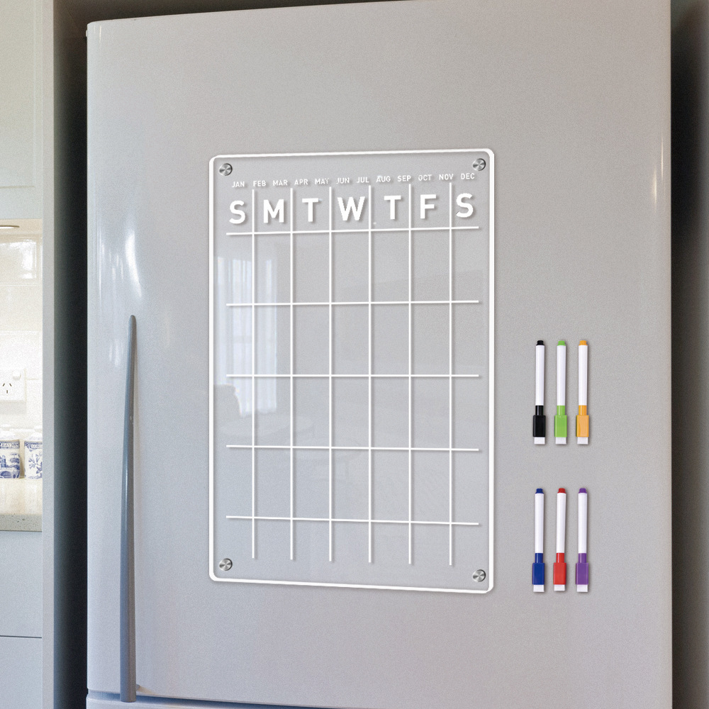 TYU047-059立体磁吸透明亚克力周计划记事留言板可擦写磁性冰箱贴-阿里巴巴