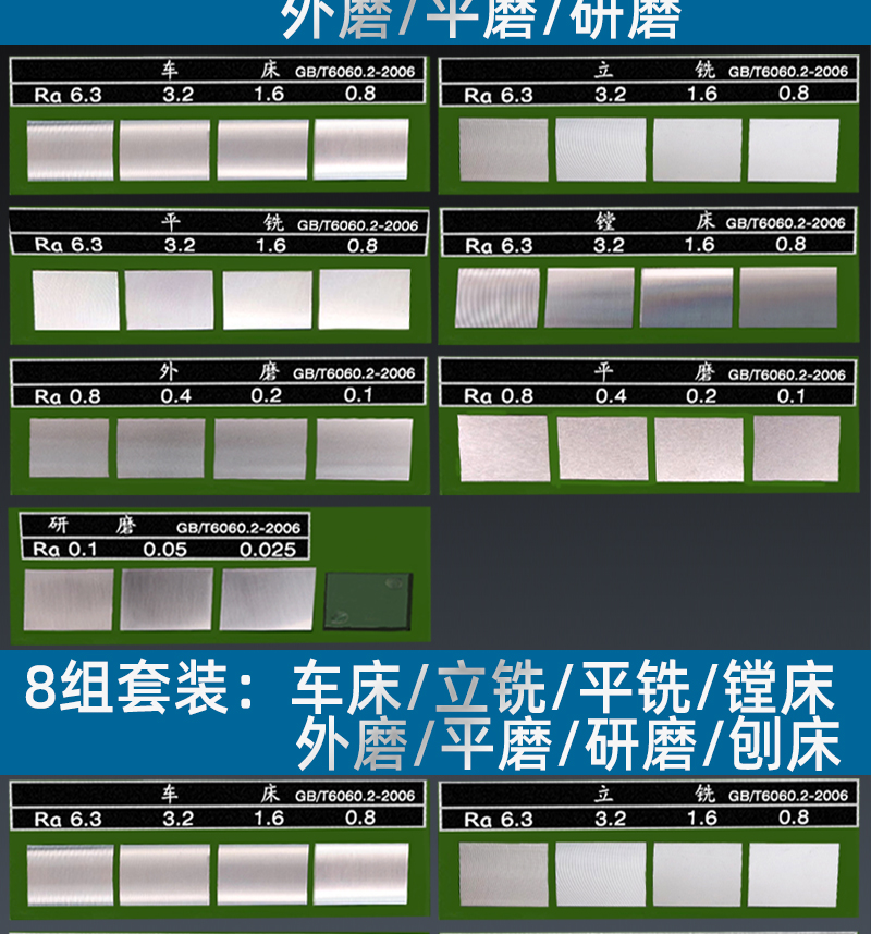 西量表面粗糙度比较样块 表面光洁度对比样板 车床平铣镗床 8组Ra-阿里巴巴
