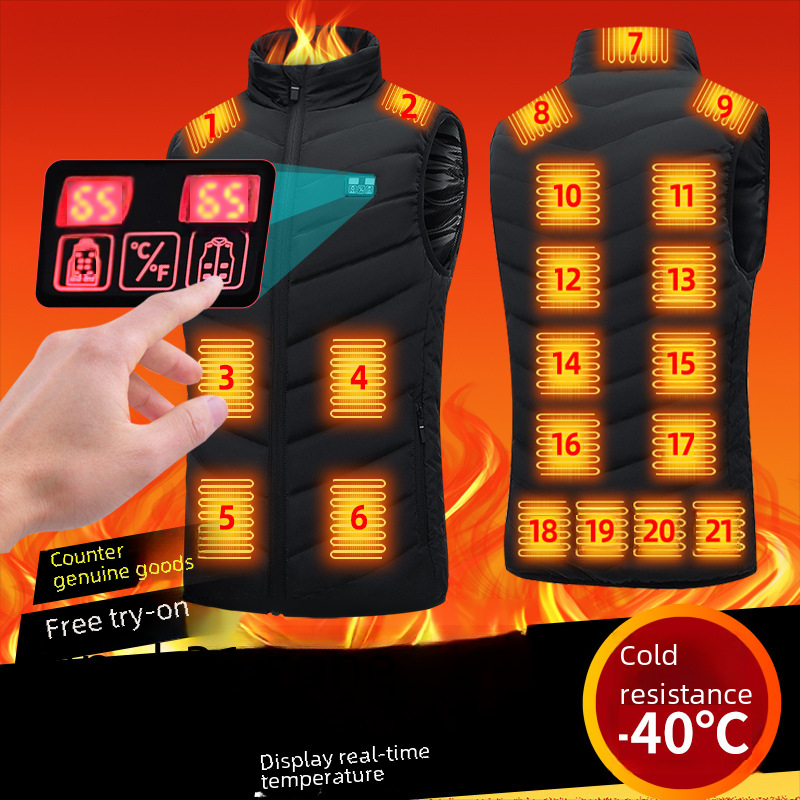 Zone 21 Smart Electric Vest Heating Vest Men's Double Control Warm USB ...