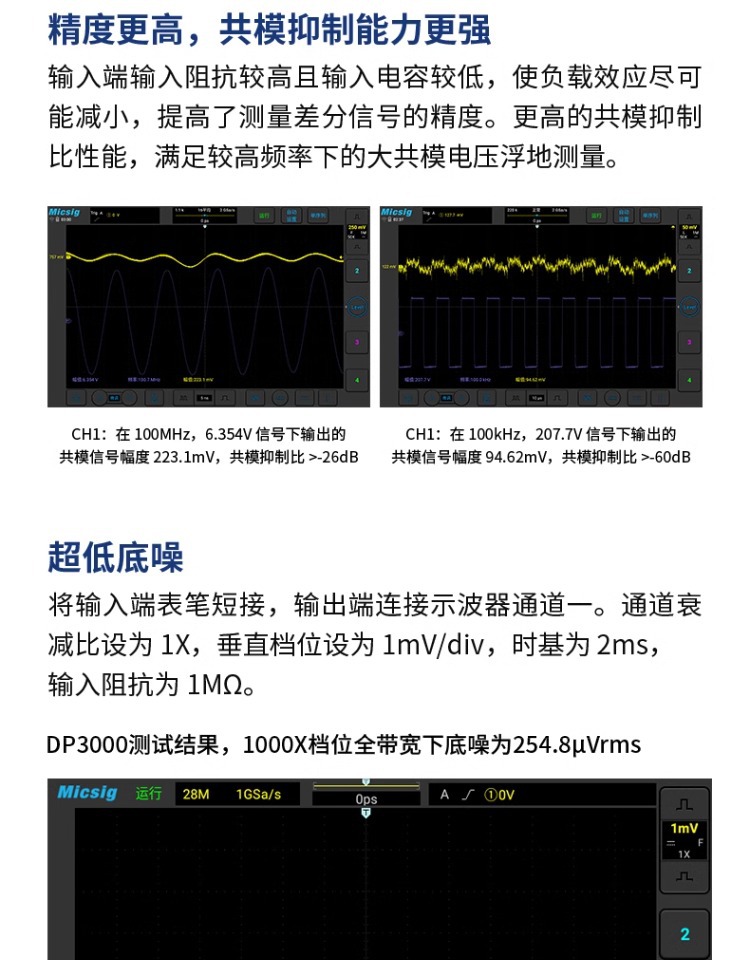 Micsig DP700麦科信DP1500示波器高压差分探头DP3000/DP7000/DP70-阿里巴巴