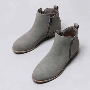 995 Short boots 2024新款单靴秋冬时装靴女小短靴尖头粗跟及踝靴-阿里巴巴