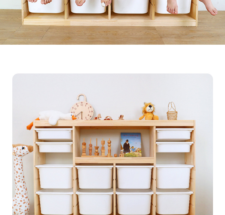 蒙氏儿童房布置儿童收纳柜储物柜实木多层大容量儿童收纳架置物架-阿里巴巴