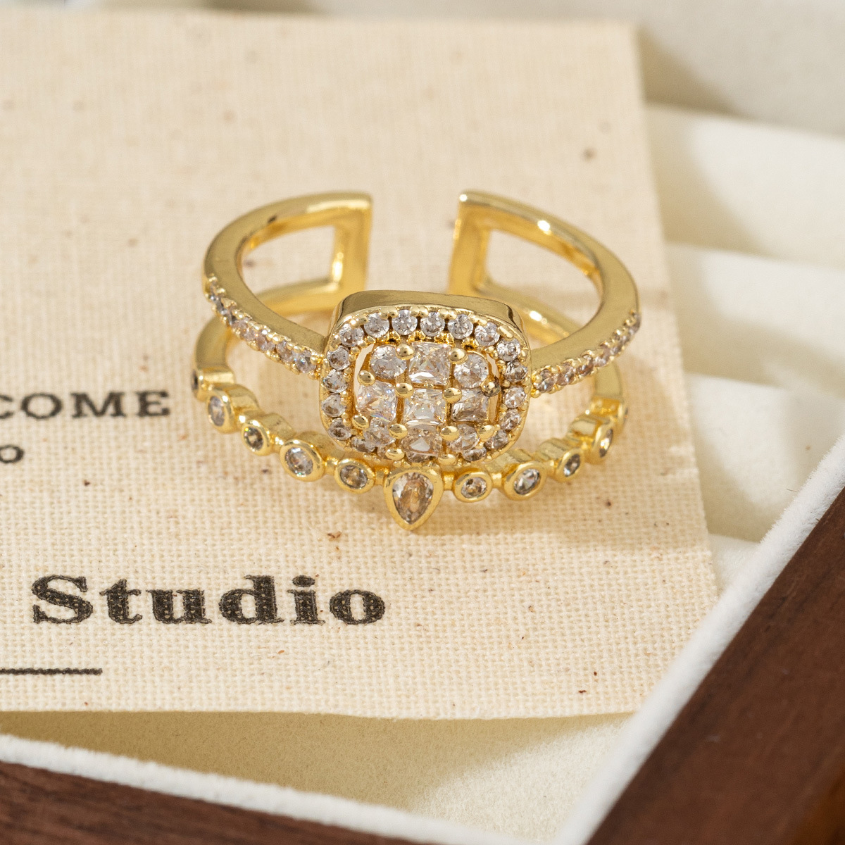 跨境新款锆石太阳花造型戒指酷帅风独特小众时尚高级感指环戒指-阿里巴巴