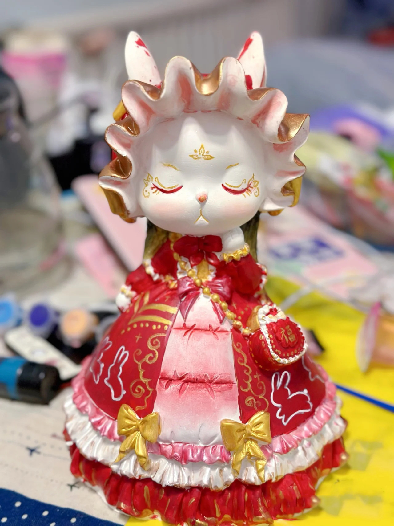 苏菲兔贝蒂公主石膏娃娃儿童手工diy彩绘涂鸦玩具白胚地摊批发 阿里巴巴