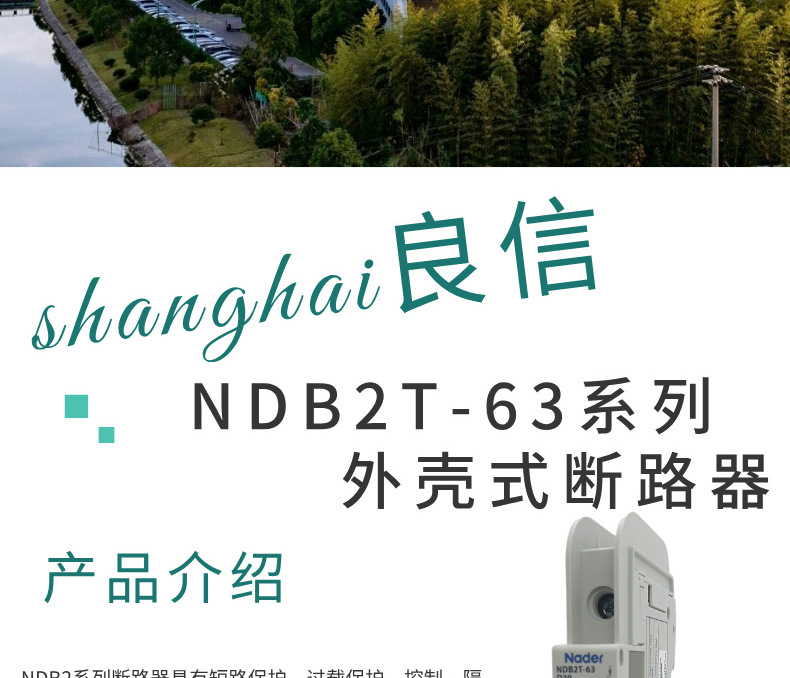 Nader上海良信电器NDB2T-63D型空气开关1P塑料外壳断路器总闸20A-阿里巴巴