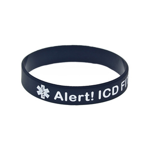 Alert ICD Fitted硅胶手环医疗警示语运动手腕带成人男女运动手圈-阿里巴巴