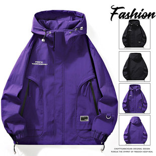 NASA潮牌美式工装外套男女情侣春秋季户外防水冲锋衣夹克WASSUP-阿里巴巴