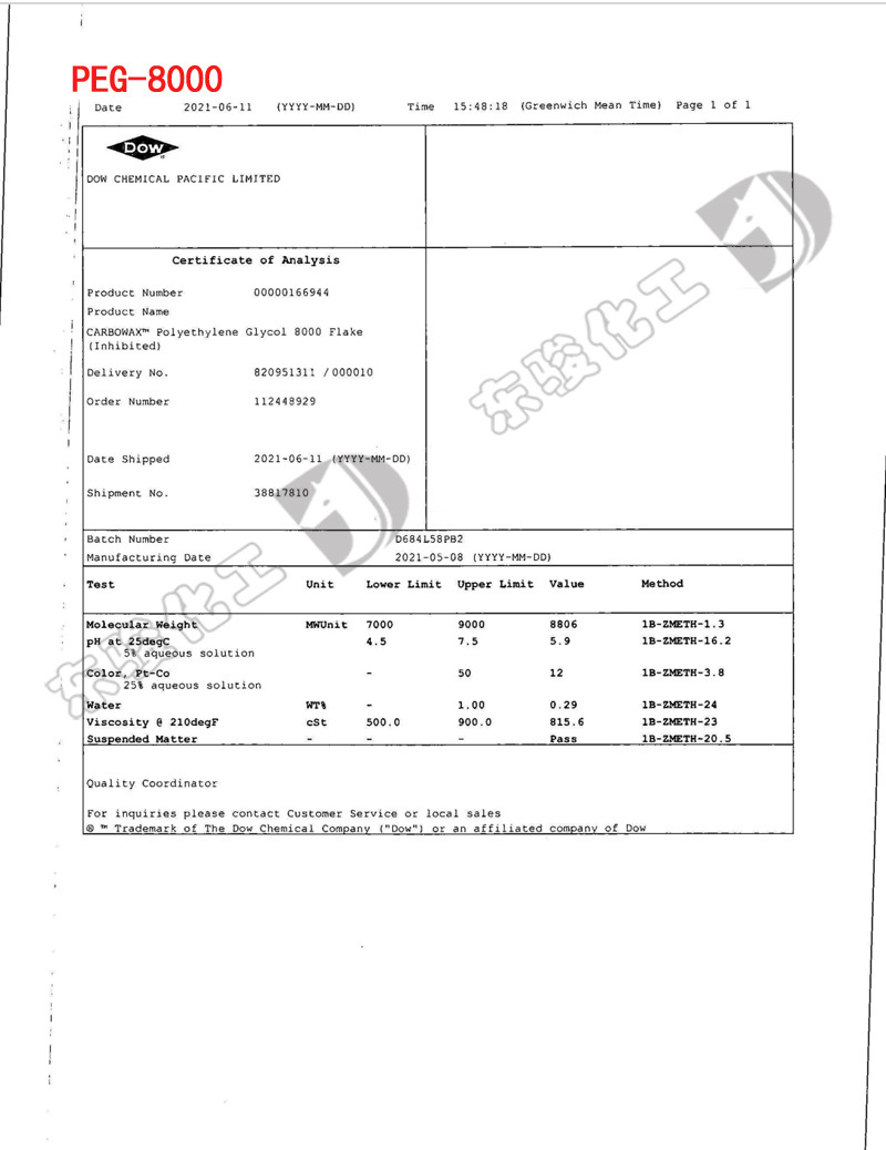美国陶氏 聚乙二醇PEG1450 3350 4000 PEG-8000 高分子薄膜衣栓剂-阿里巴巴