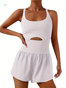 Women Solid Color Cami Playsuits Sleeves Sports Short跨境-阿里巴巴