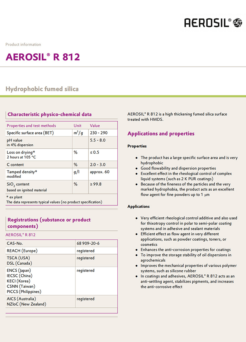 【样品】赢创二氧化硅AEROSIL R 812 高纯度疏水型 气相法白炭黑-阿里巴巴