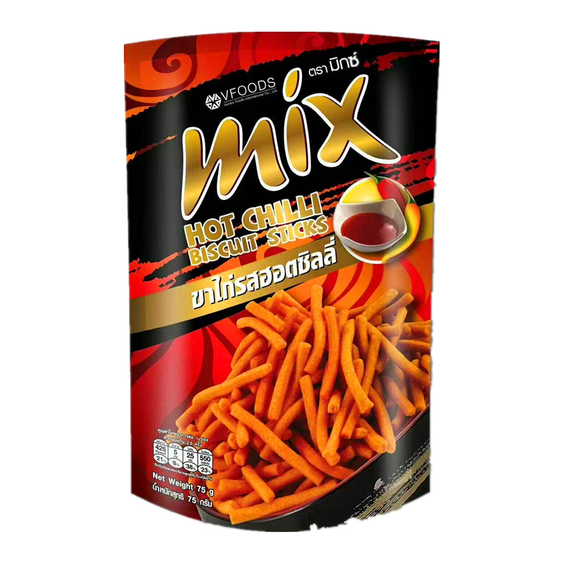 Full box free shipping Thailand vfoods mix crispy strips 75g puffed imported snack big bag