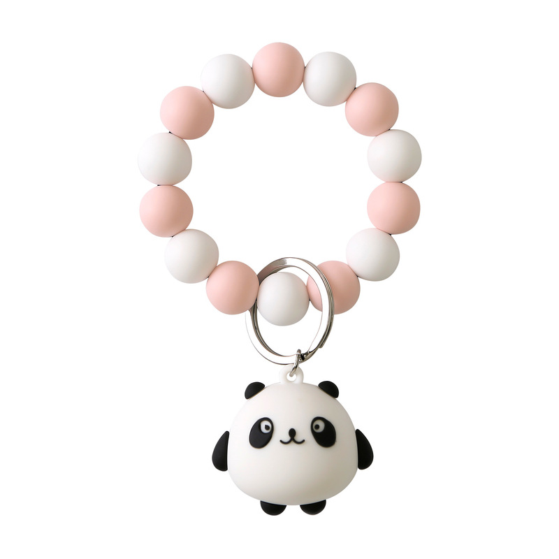 The new 2022 hand made cartoon cute panda keychains PVC silicone beaded ...