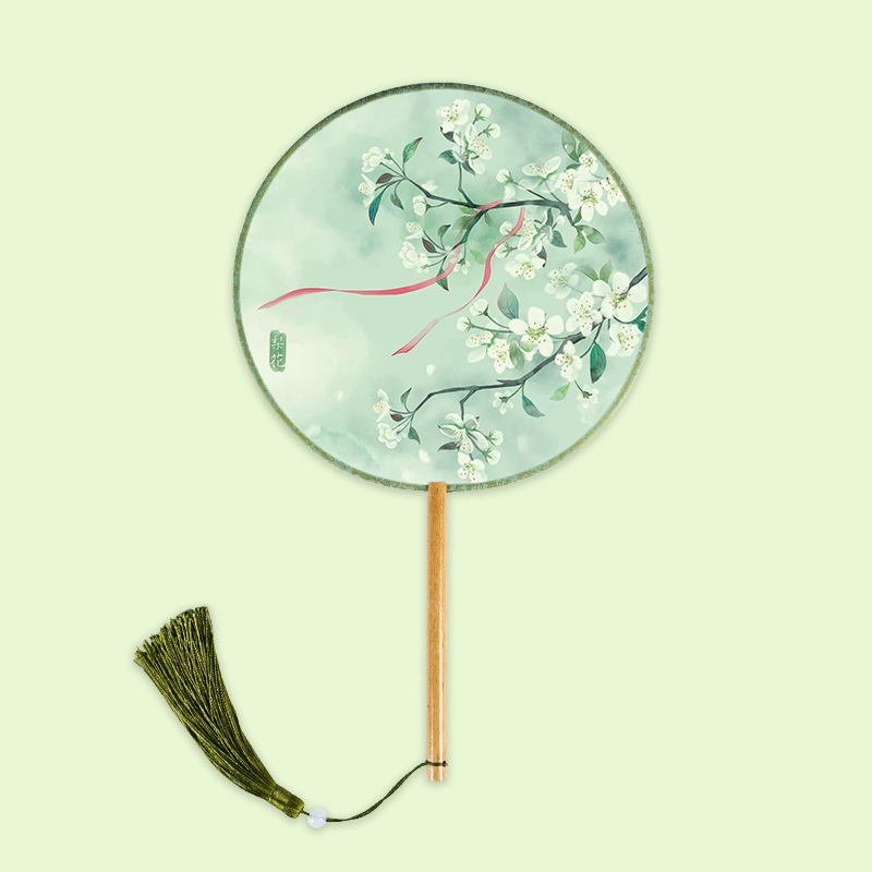 Translucent antique hanfu costume fairy dress dance round fan woman ...