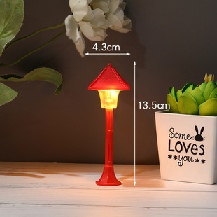 IYR7欧式迷你led路灯小摆件 可变色圆方形模型灯微景观造景公园街-阿里巴巴