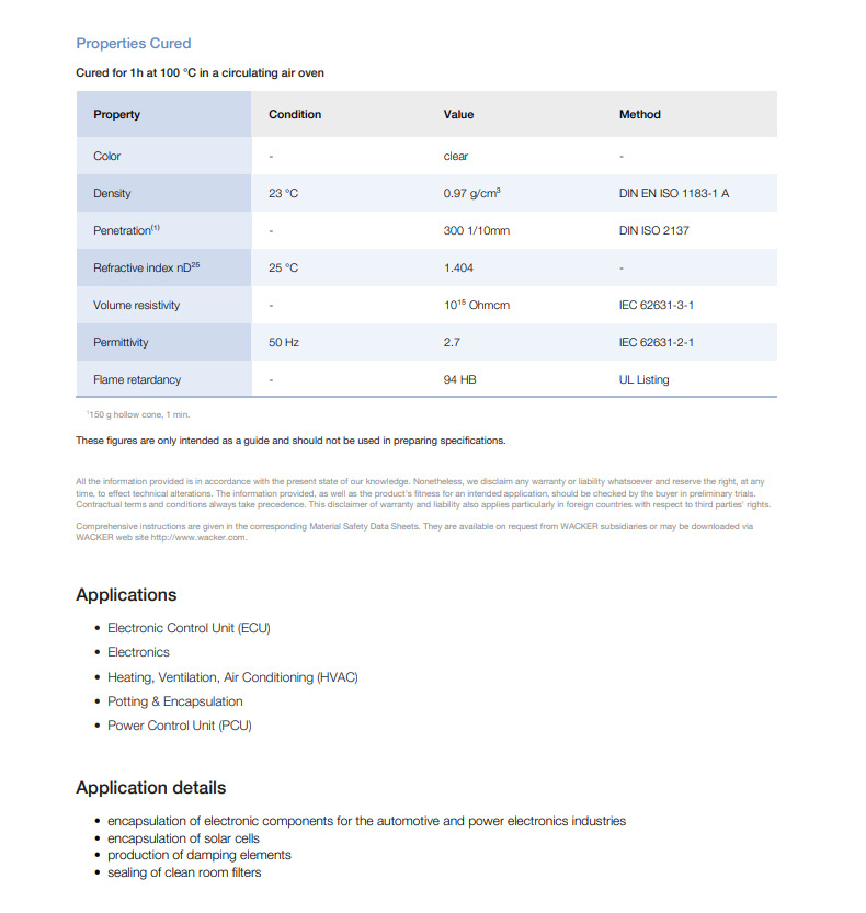 Wacker瓦克SILGEL 612 双组份室温固化硅胶电源电子元器罐封凝胶-阿里巴巴