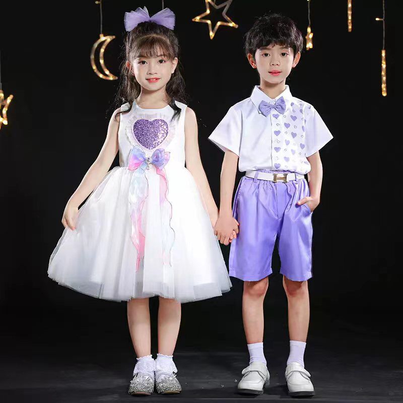 children boys girls purple jazz princess dance dresses school choir ...