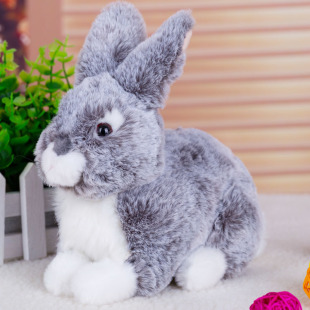 仿真兔子毛绒玩具动物园小兔子玩偶摆件公仔娃娃儿童礼物工厂批发-阿里巴巴