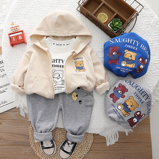 春秋童装三件套运动装卡通图案卫衣套装时尚透气厂家直发一件代发-阿里巴巴