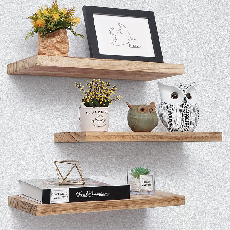 Solid wood hidden one-word Shelf shelf hanging one-word shelf wall rack ...