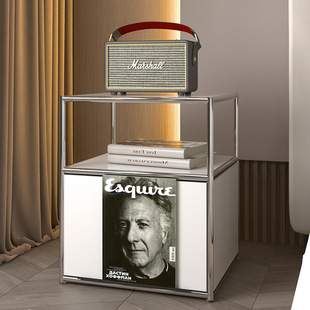 中古usm柜子不锈钢设计感床头柜ins储物边几简约现代40cm宽置物架-阿里巴巴