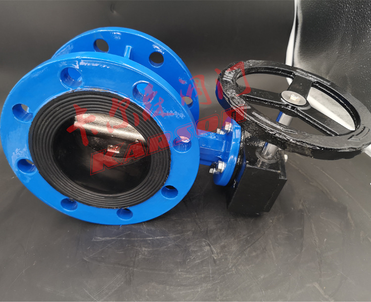 卡尔森D341X-16Q球墨铸铁dn150手动软密封中线污水 蜗轮法兰蝶阀-阿里巴巴