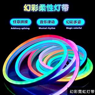 LED柔性灯带灯条装饰灯120灯户外氛围灯室外幻彩硅胶霓虹灯带线条-阿里巴巴