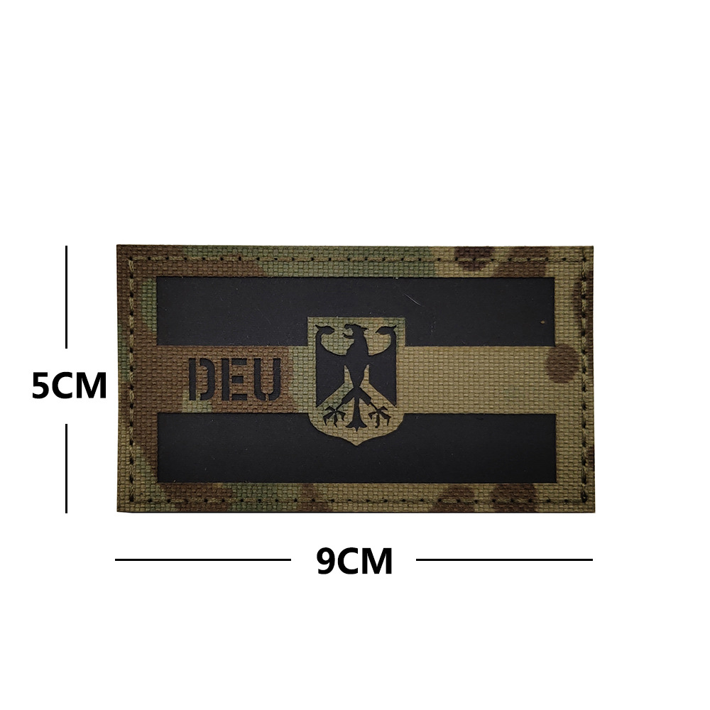 IR Germany Flag DEU patch 9*5魔术贴臂章反光徽章户外包配章-阿里巴巴