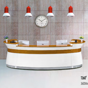 咨询吧台 烤漆公司前台接待台 商场服务台收银柜台圆形办公前台-阿里巴巴