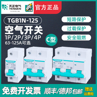 TENGEN天正TGB1N-125 1P 2P 3P 4P 100A 125A空气开关 DZ47升级款-阿里巴巴
