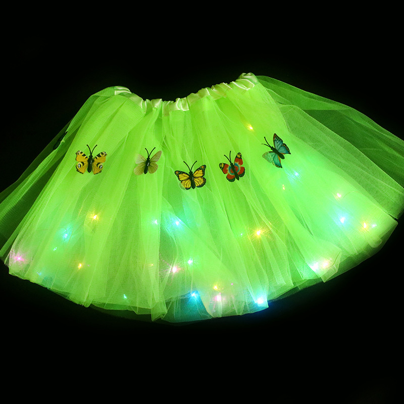 Children girls modern dance tutu skirt with led light luminous ...