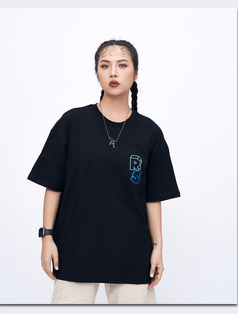 RFSD男装|美式英文胶浆印花T恤2024夏季新品潮牌宽松街头短袖男-阿里巴巴