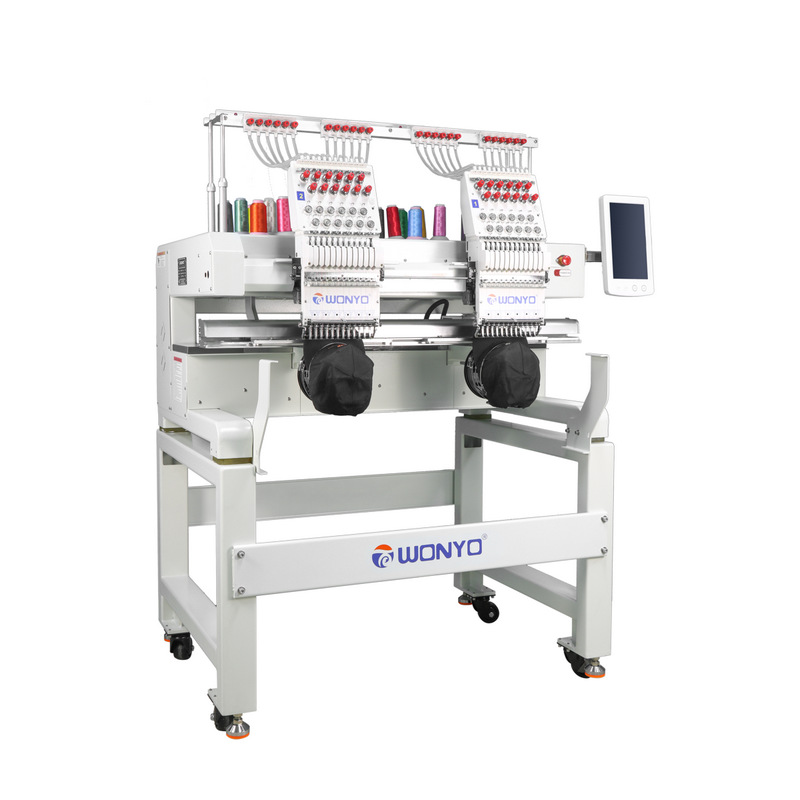 万阳2头9针高速绣花机两头帽绣机多功能成衣绣小型绣字机多头平绣-阿里巴巴